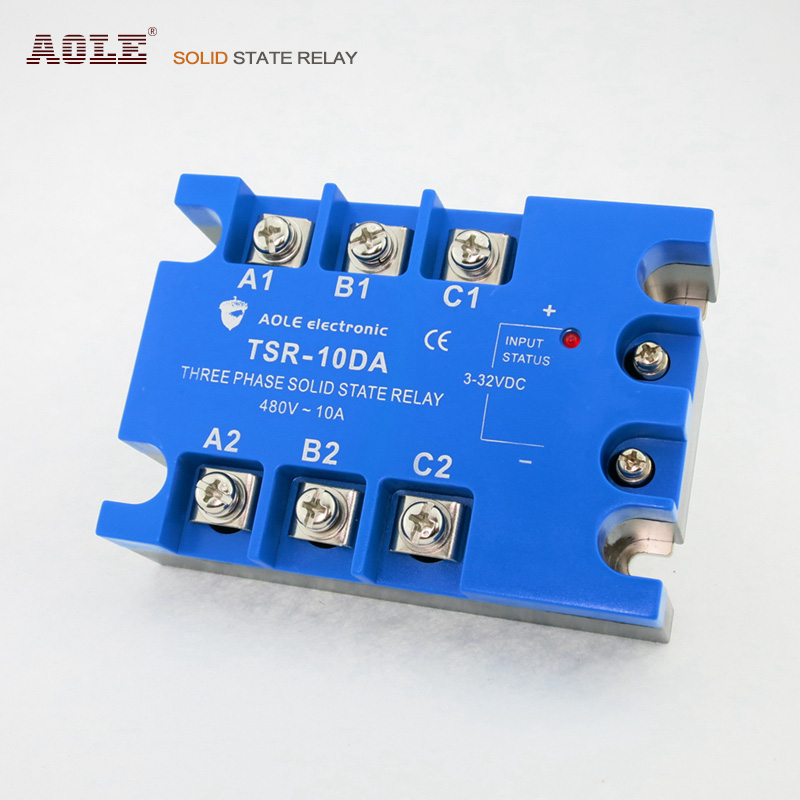 TSR-10DA 3-32VDC to 480VAC 10A Three Phase Solid State Relay Module DC to AC